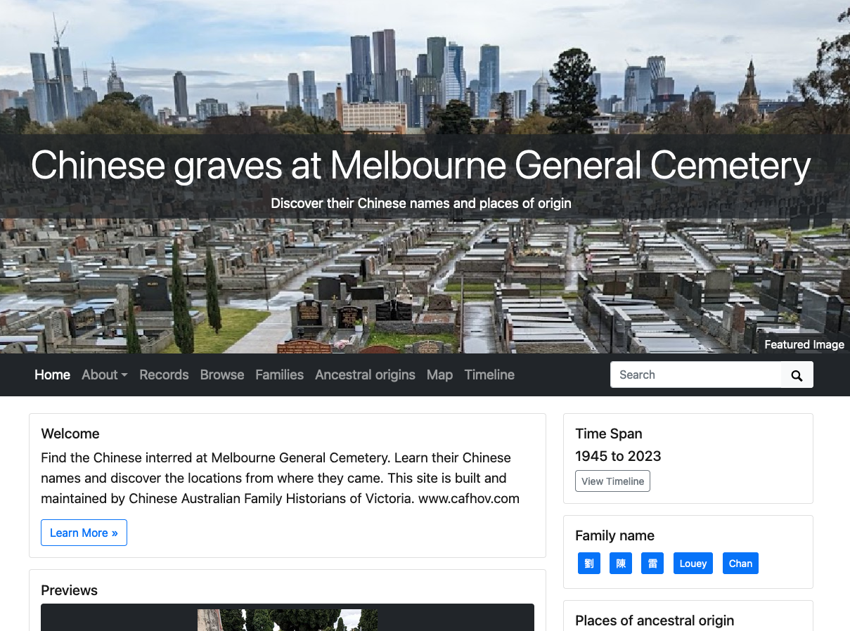 Chinese Graves at Melbourne General Cemetery – CAFHOV